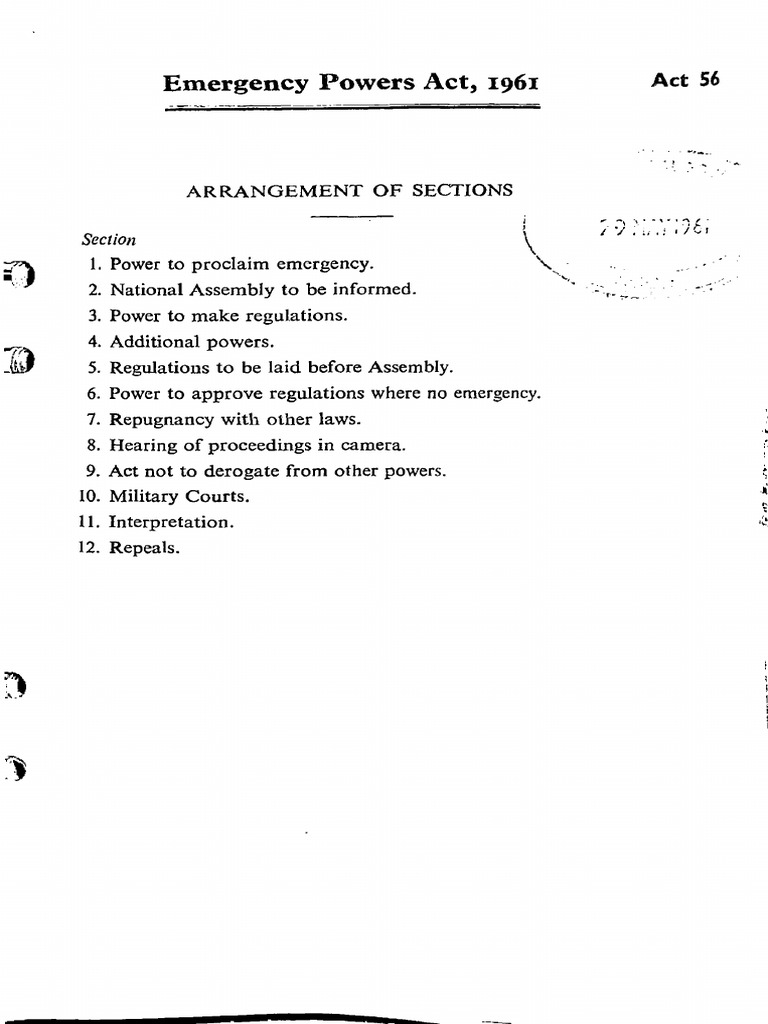 Ghana Emergency Powers Act 1961 | PDF | State Of Emergency | Presidents ...