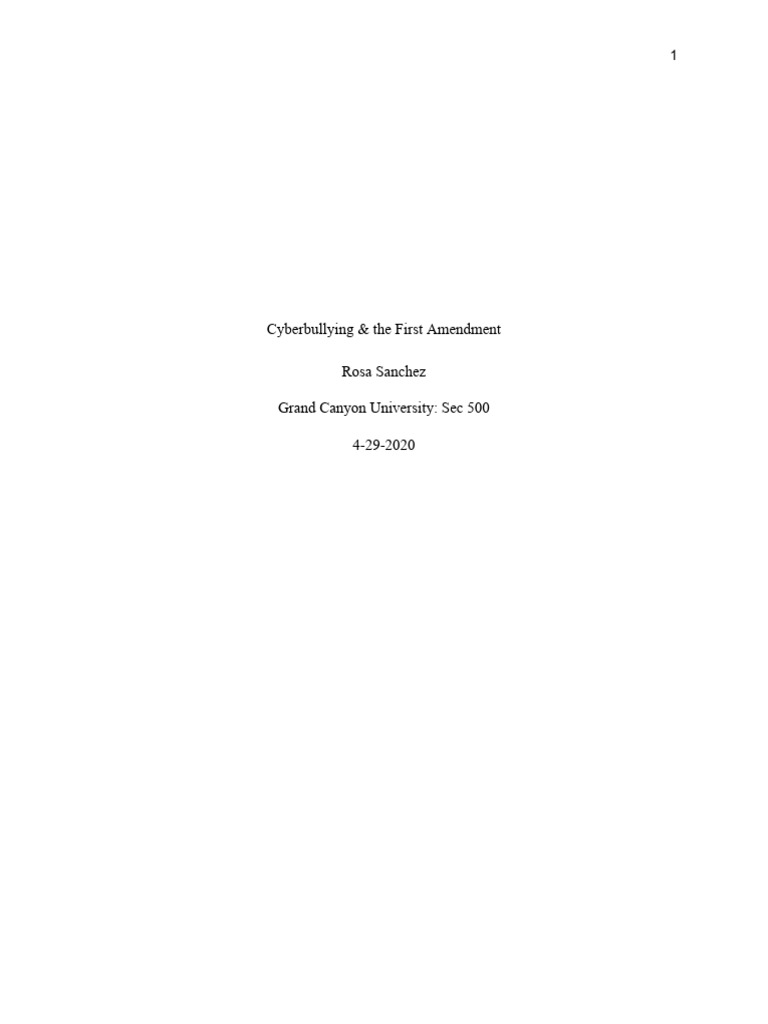 Cyberbullying and First Amendment Rights | PDF | Cyberbullying | First ...
