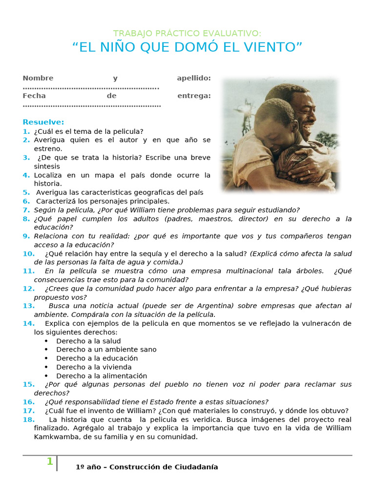 El Niño Que Domo El Viento - TP | PDF