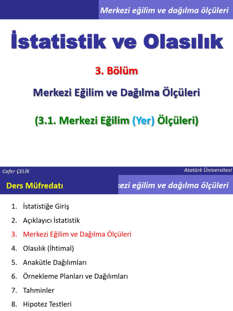 3.1.merkezi Egilim Olculeri | PDF