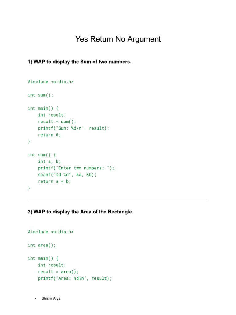 Index 2-Yes Return No Argument | PDF