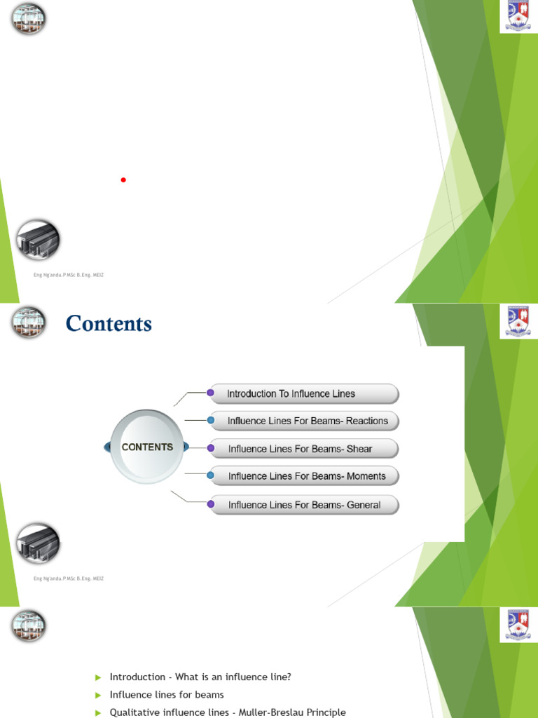 Compiled Lecture Cie 401 Infuluence Lines For Staticaly Determinant Beams | PDF | Bending | Beam ...