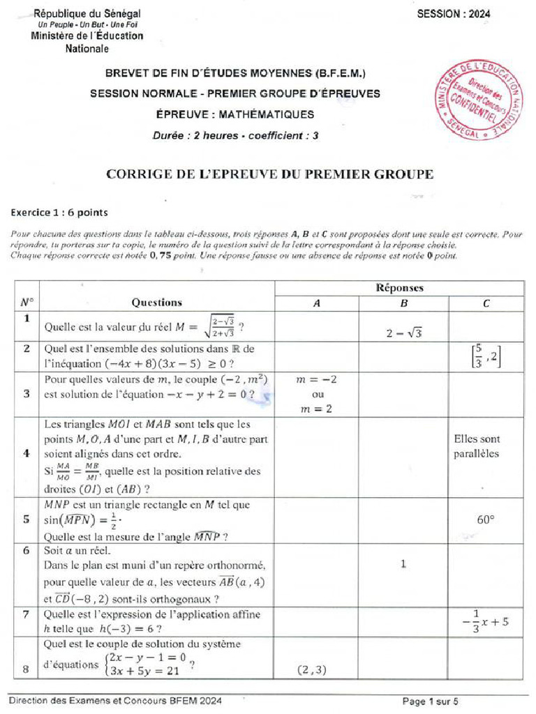 Sujet | PDF