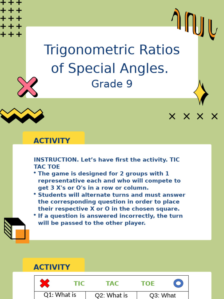 Trigonometric Ratios for Special Angles | PDF | Trigonometry | Triangle