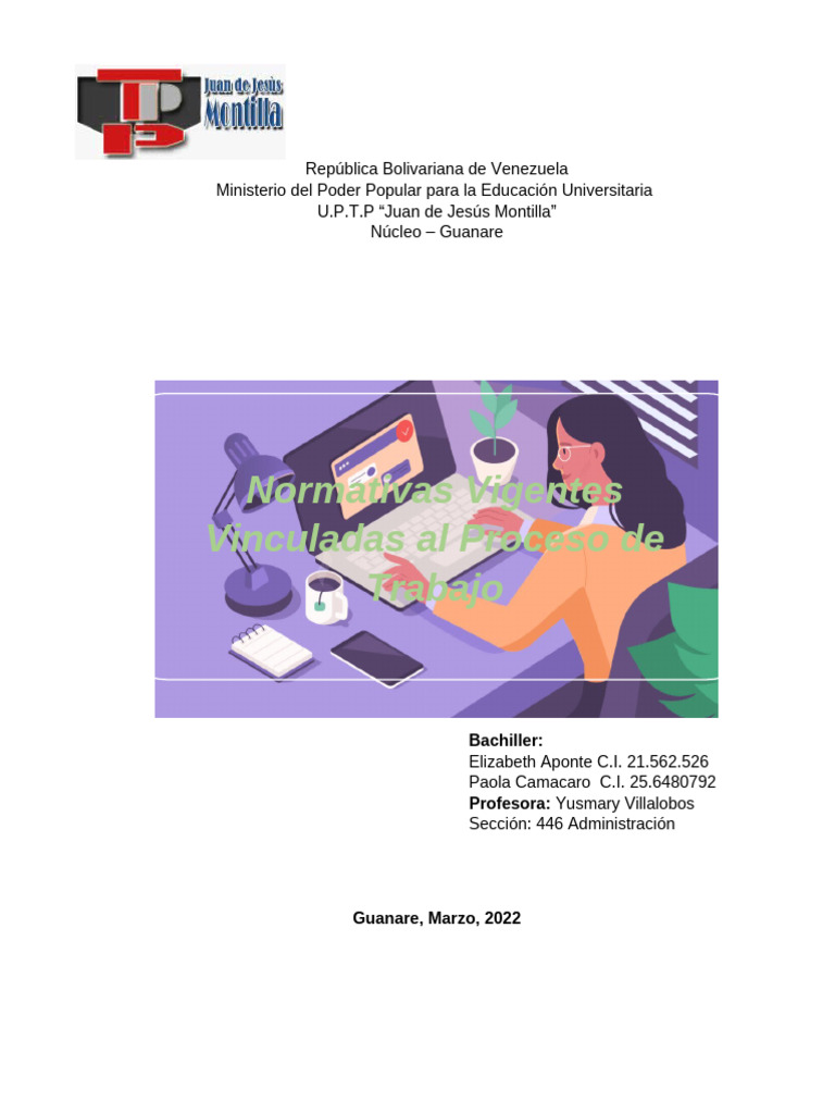 Normativas Vigentes Vinculadas Al Proceso de Trabajo | PDF | Derecho ...