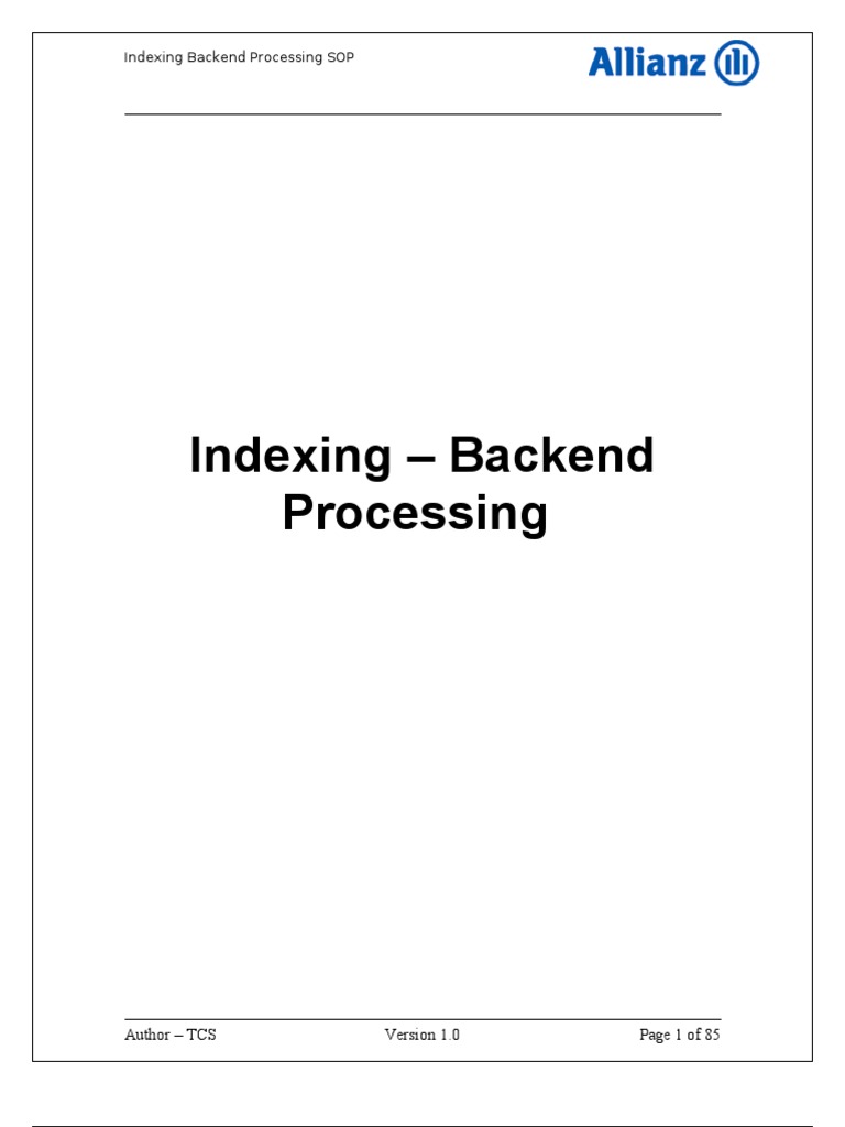SOP Backend Indexing | PDF | Database Index | Cheque