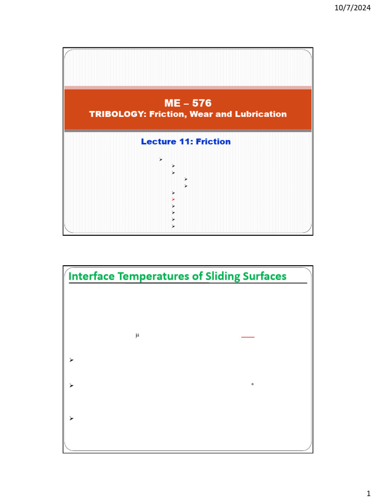 Lecture-12 - Frictional Heating and Friction of Metals and Alloys | PDF ...