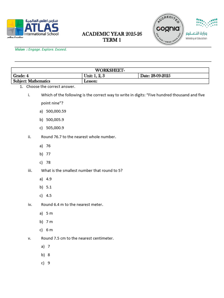 g4 Math Mid Term Revision Worksheet | PDF | Triangle | Euclidean Geometry