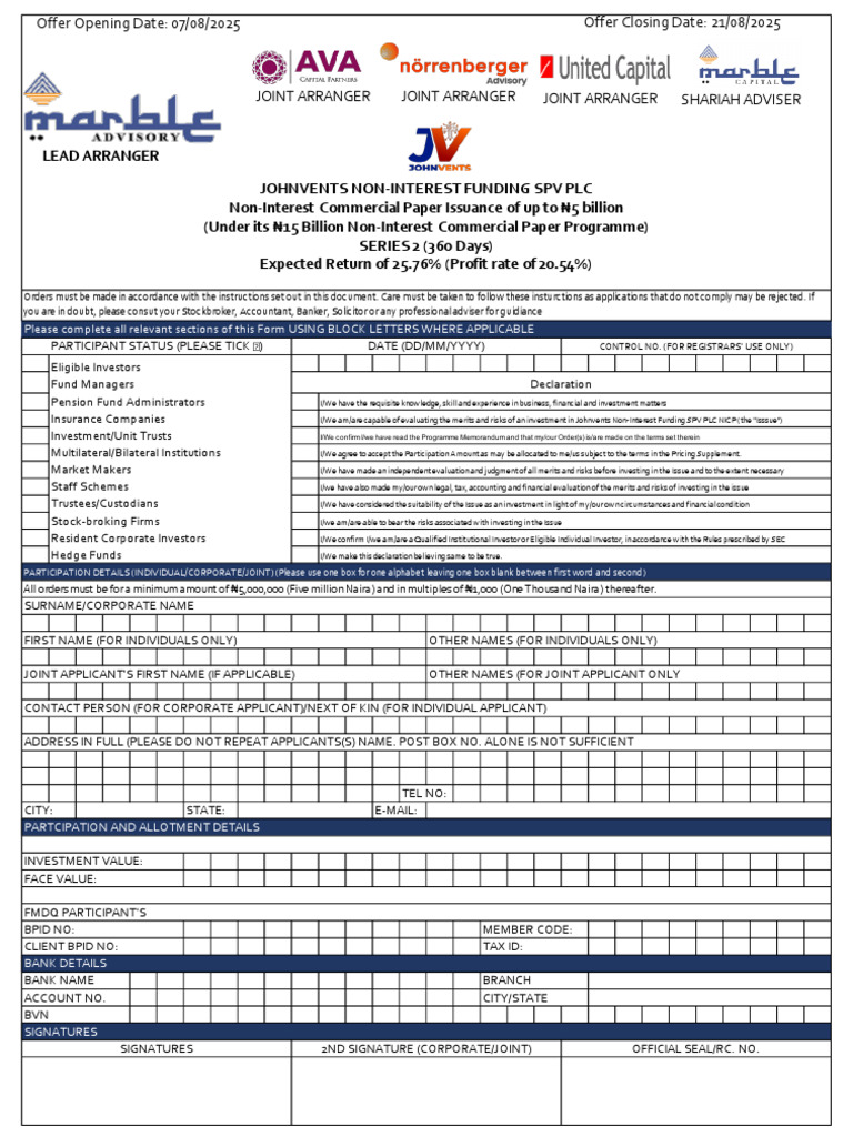360days Commitment Form - Johnvents NICP | PDF | Investing | Financial ...