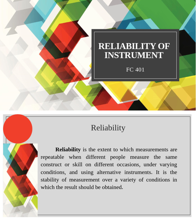 Reliability of Instrument | PDF