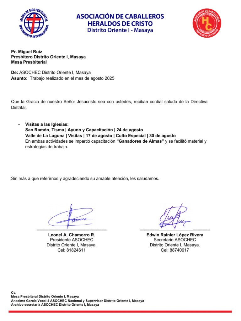Informe ASOCHEC Agosto 2025. | PDF