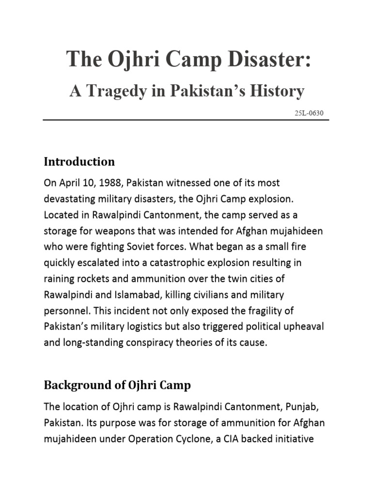 The Ojhri Camp Disaster | PDF | Government Of Pakistan | Pakistan