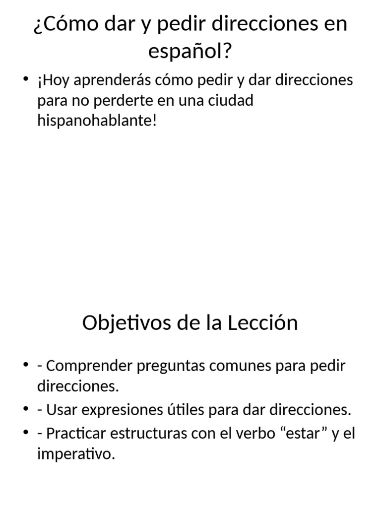 Dar Direcciones Espanol | PDF