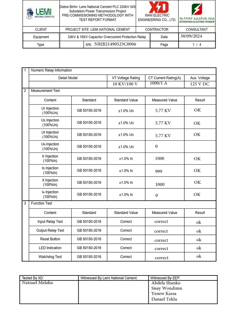 18 33KV & 15KV Capacitor Overcurrent Protection Relay K11 | PDF | Power ...