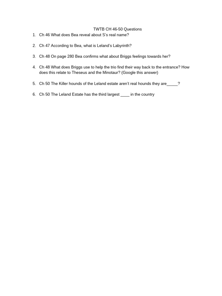 TWTBCH46 50questions | PDF