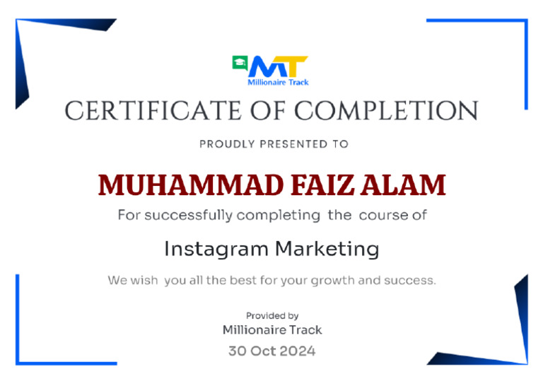 Instagram Marketing Certificate | PDF