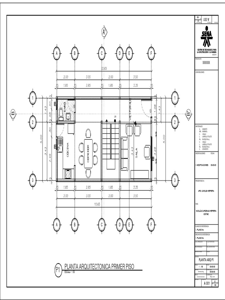Cad - Planos Arq - Nicolas Cardenas-Planta Arq Primer Pisio | PDF