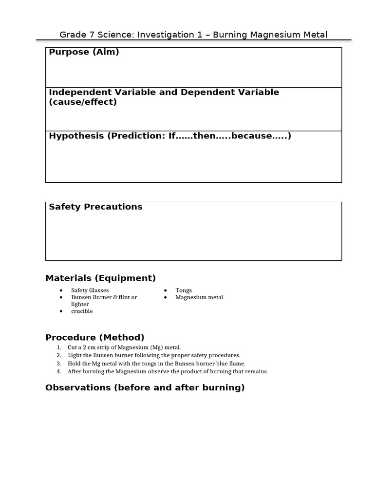 Making Observations Investigations With MG Only | PDF