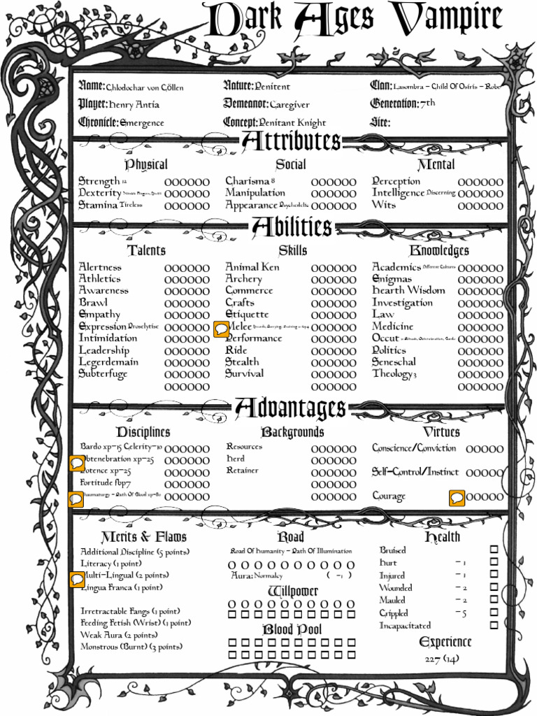 Dark Ages Lasombra Knight | PDF