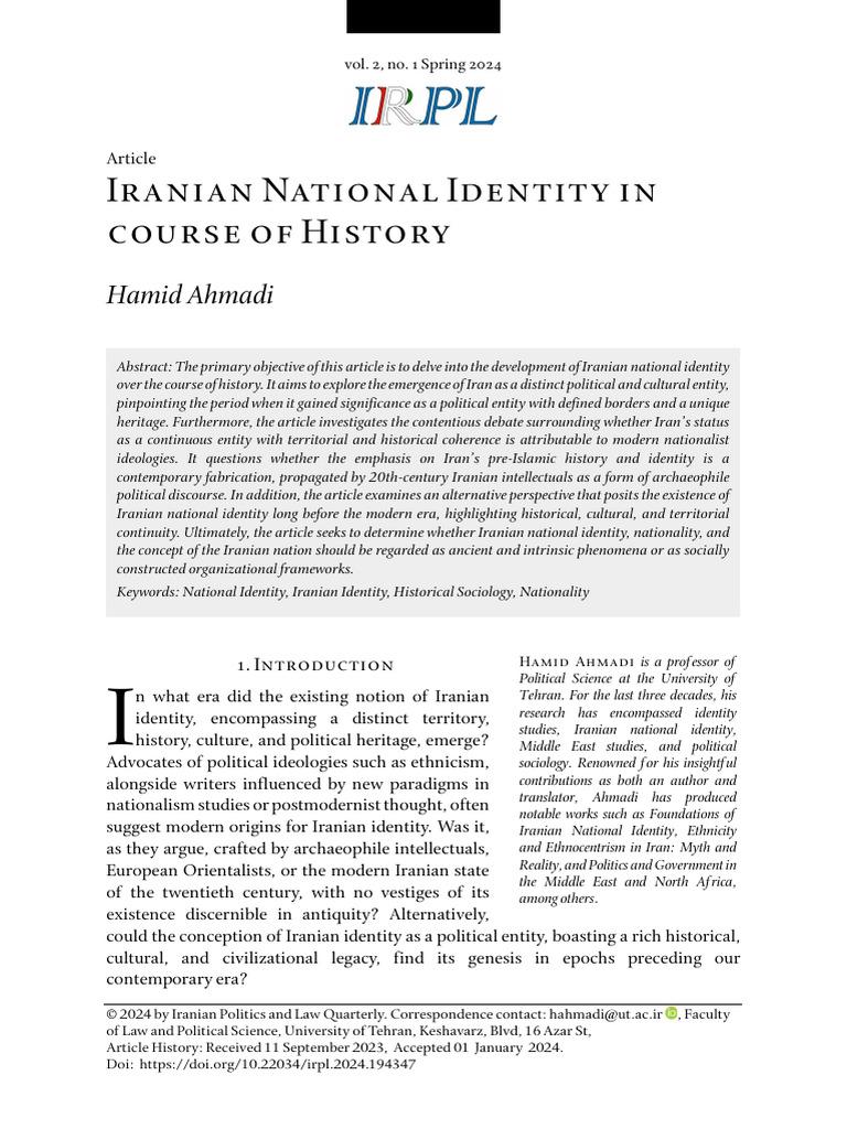 Iranian National Identity Through History | PDF | Nationalism | Iranian ...
