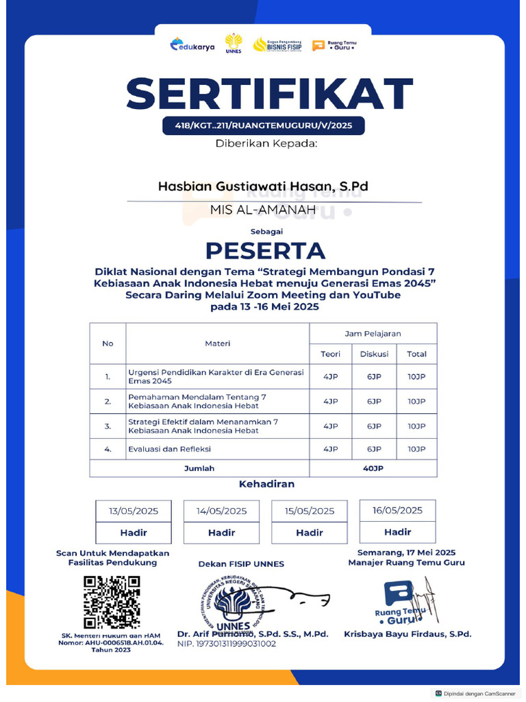 Sertifikat Hasbian 2 | PDF