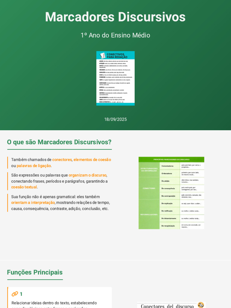 Marcadores Discursivos | PDF | Intenção | Tempo