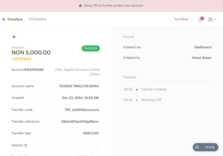 Transfers - Paystack | PDF