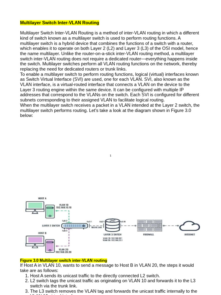 Multilayer Switch Inter-VLAN Routing | PDF | Network Switch | Computer ...