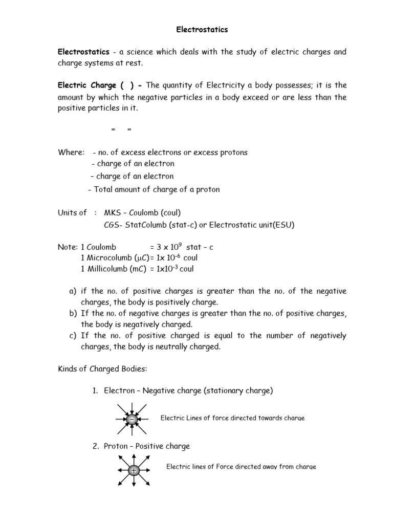 Electrostatics Lecture and Individual Activity 1 | PDF | Electric Charge | Electron