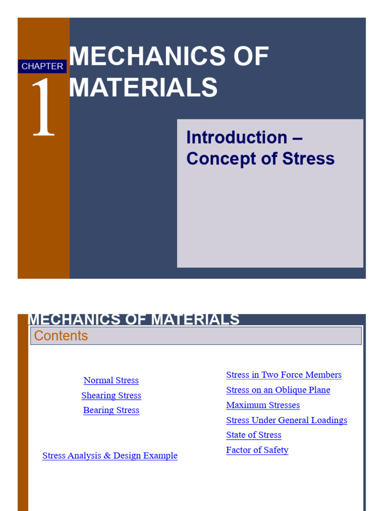 Stress - Part 1 | PDF | Stress (Mechanics) | Strength Of Materials