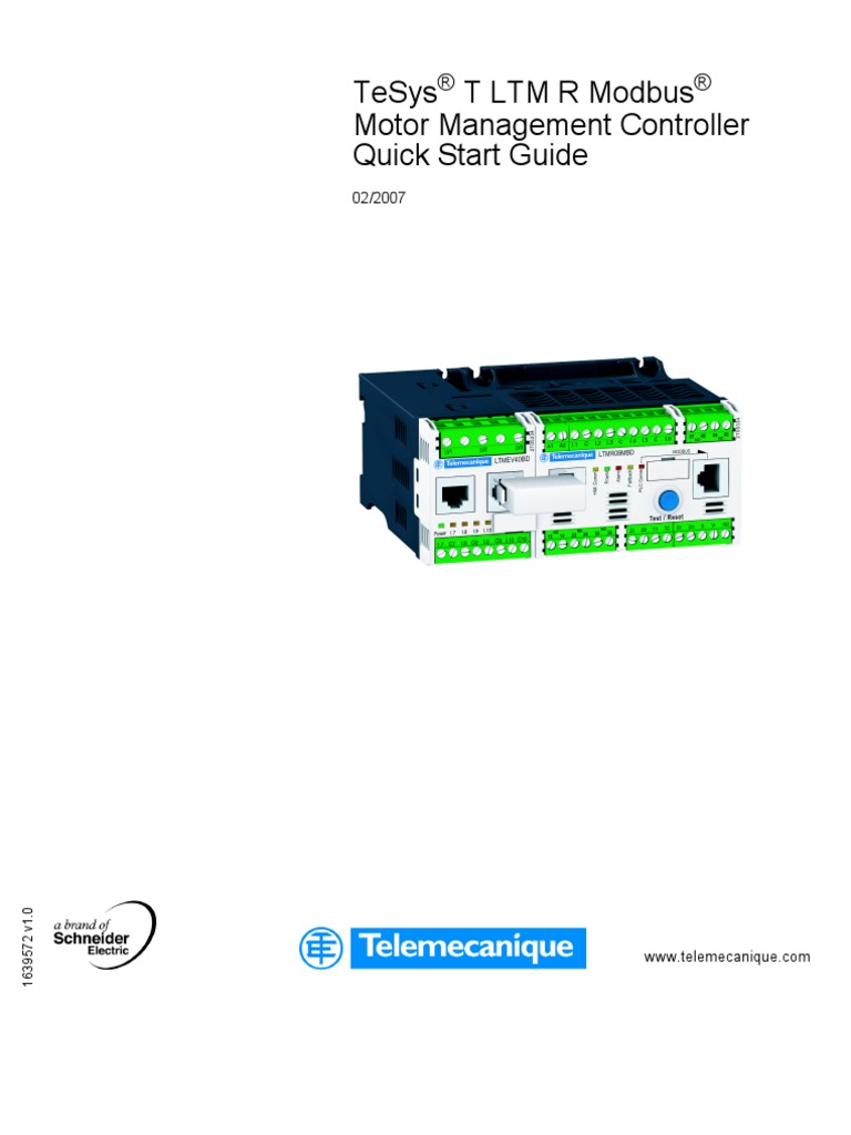 TeSys T Quick Start | PDF | Power Supply | User Interface