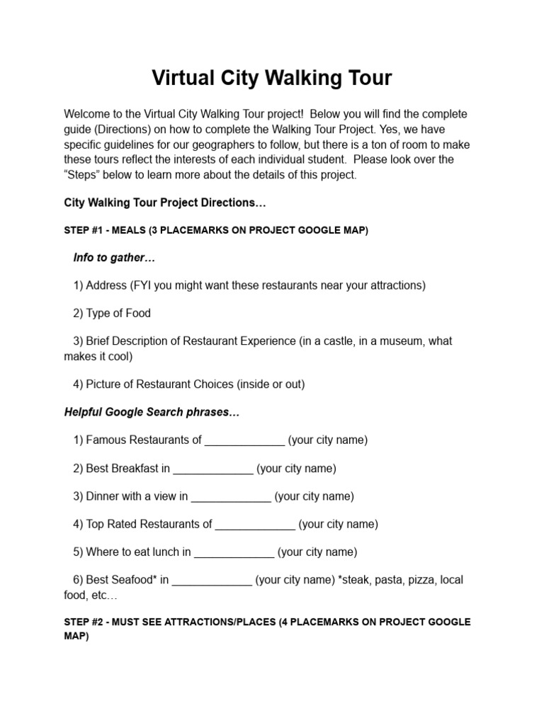 Virtual City Walking Tour Guide | PDF | Restaurants
