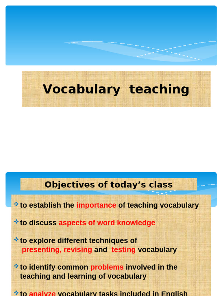 Vocabulary Teaching 2017 | PDF | Vocabulary | Snake