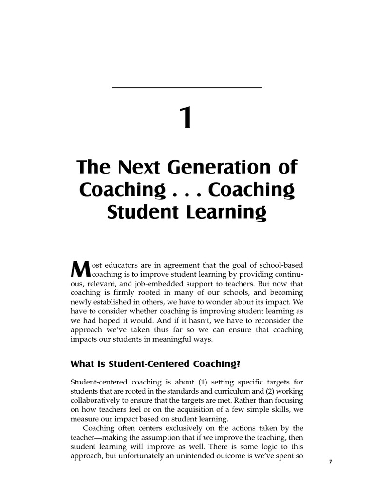 Rethinking Coaching for Student Success | PDF | Reading Comprehension ...
