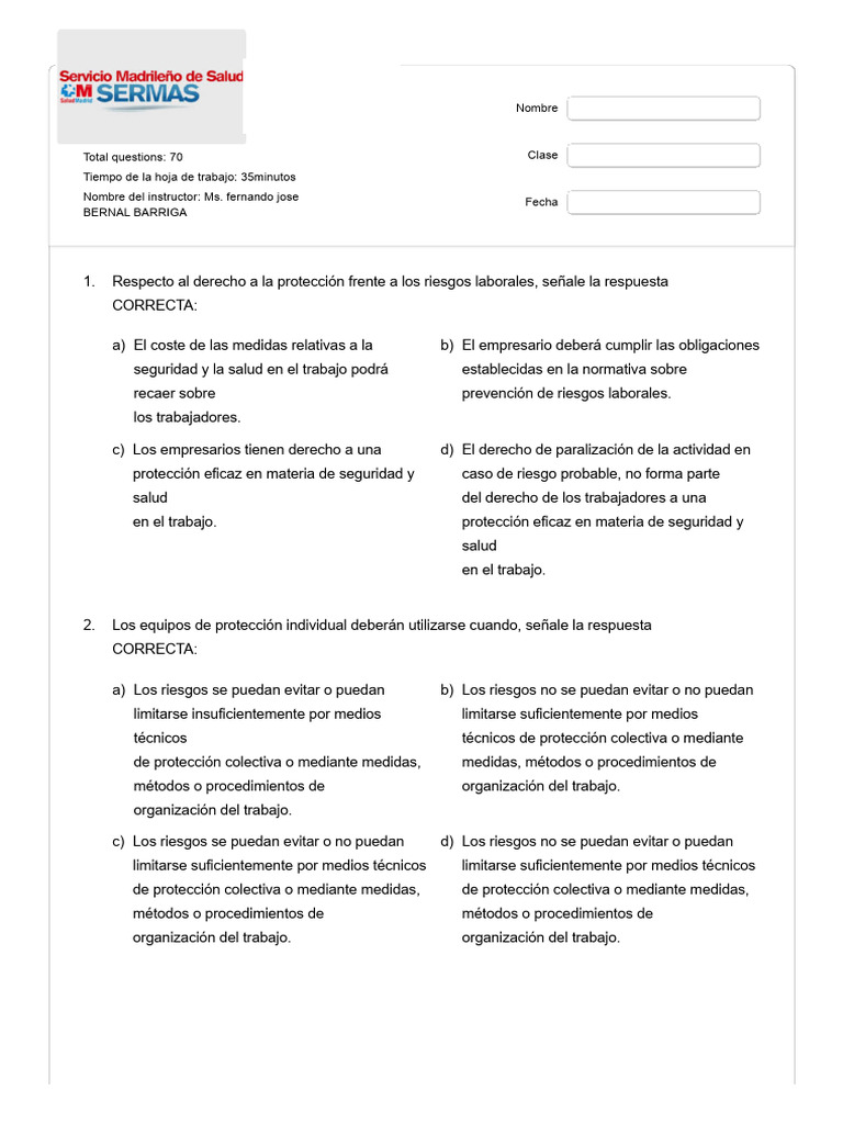 Examen Final 5 | PDF | Cuidado de la salud | Historial médico