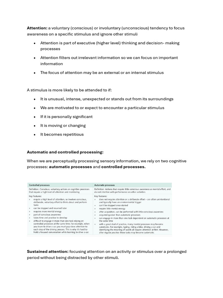 Understanding Attention Types and Processes | PDF | Attention ...