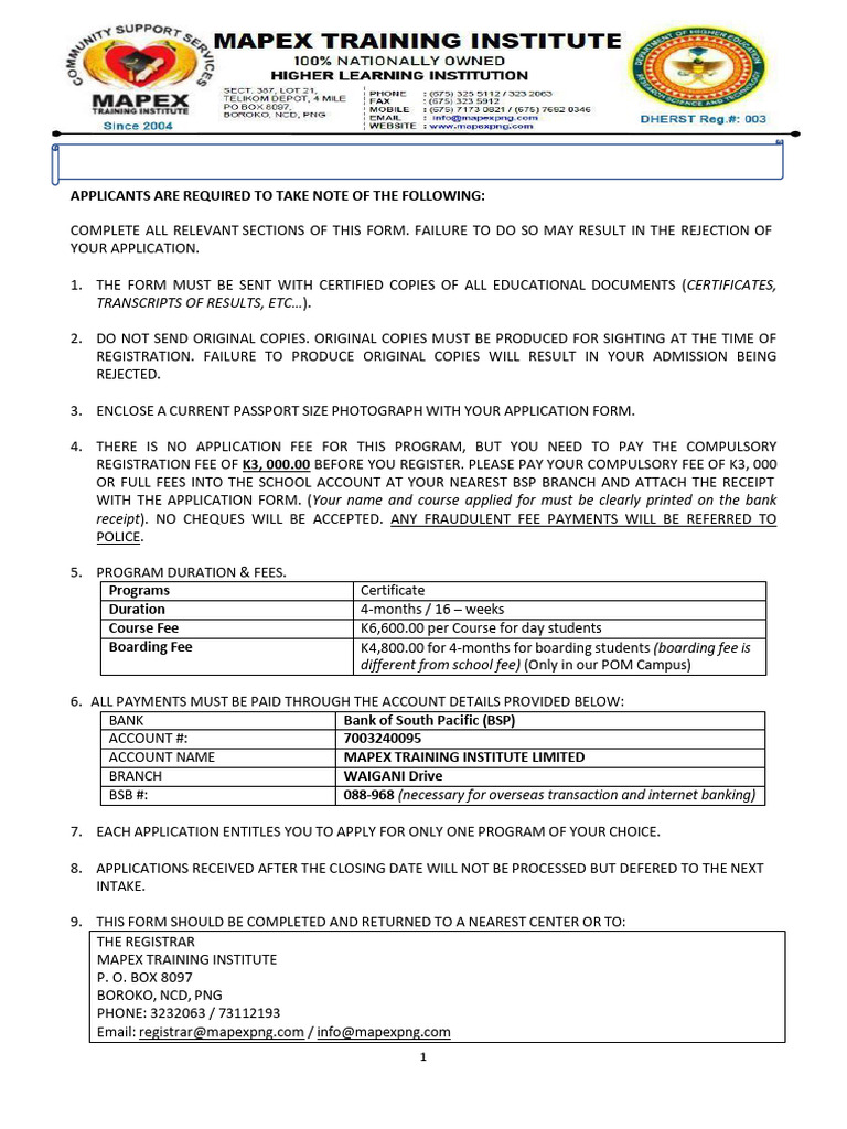 Mapex Training Institute 2025 Courses Pdf