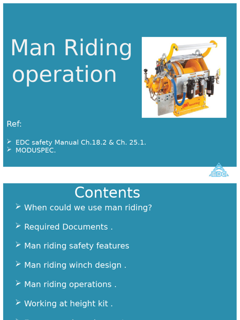 Man Riding Safety and Operations Guide | PDF