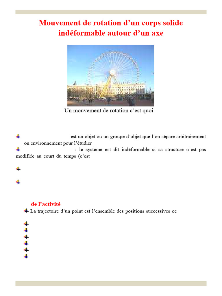Mouvement de rotation d'un solide | PDF | Rotation | Mouvement de rotation