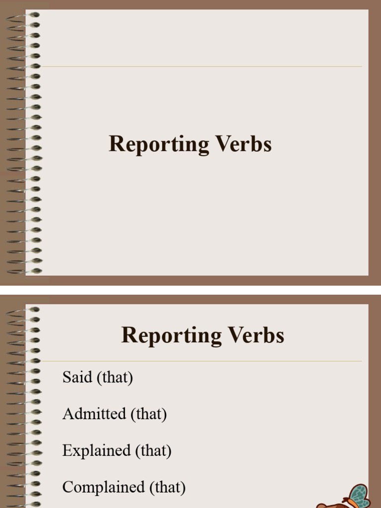 Reporting Verbs and Questions | PDF