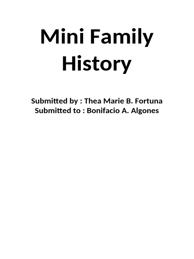 Mini Family History | PDF