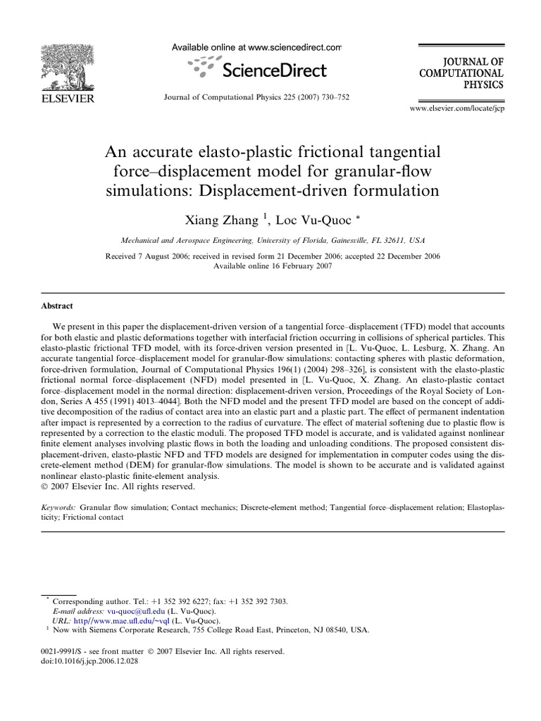 2007 An Accurate Elasto-Plastic Frictional Tangential Force ...
