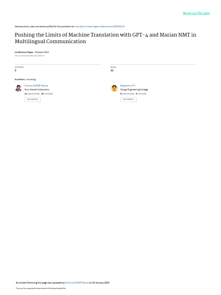 Enhancing Machine Translation with GPT-4 | PDF | Translations | Human ...