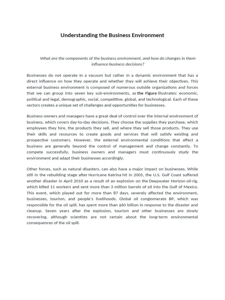 Lesson 2 Understanding The Business Environment | PDF | Economics | Pfizer