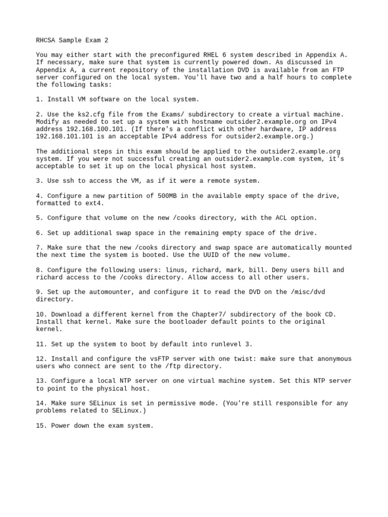 RH Csa Sample Exam 2 | PDF