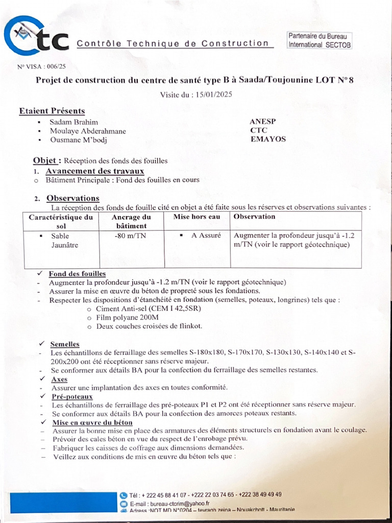 PV Du Bureau de Contrôle | PDF