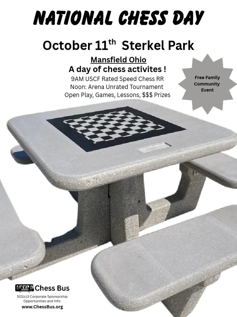 National Chess Day October 11th at Sterkel Park Mansfield Ohio | PDF
