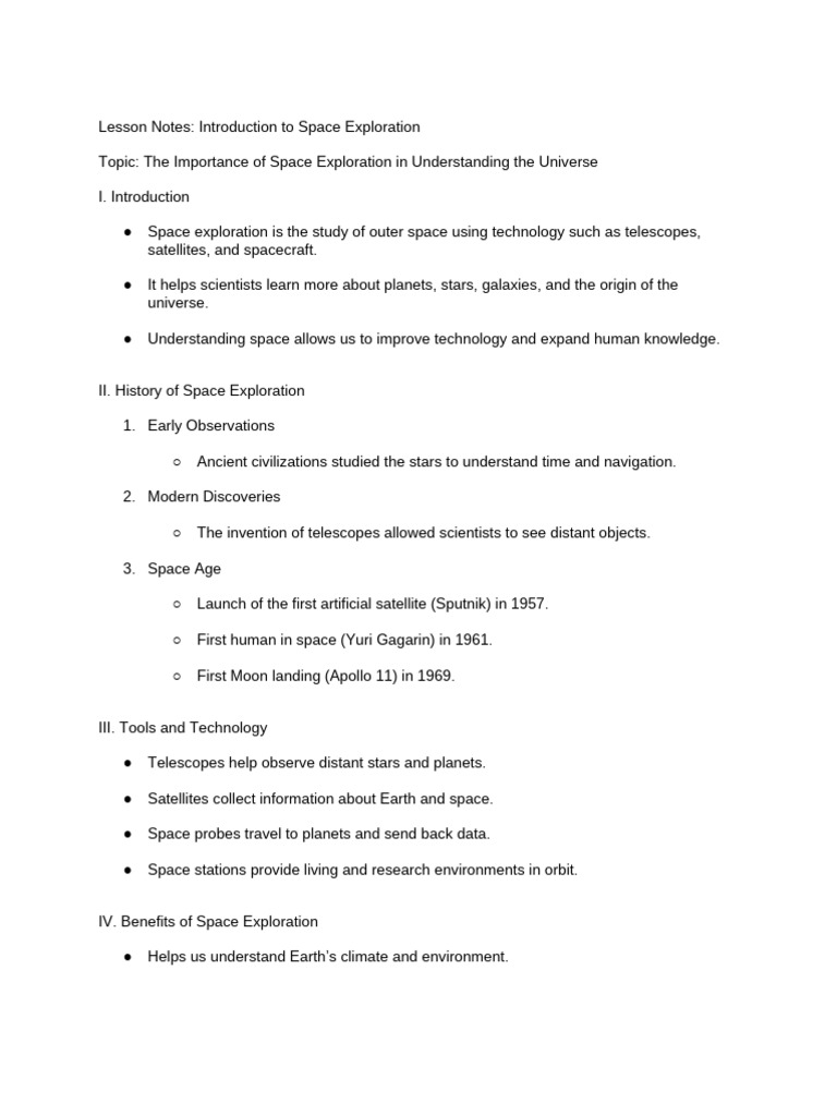 Importance of Space Exploration Explained | PDF