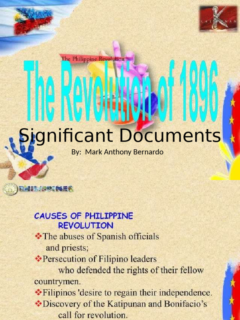 Philippine Revolution Significance of Documents-Mark Anthony | PDF