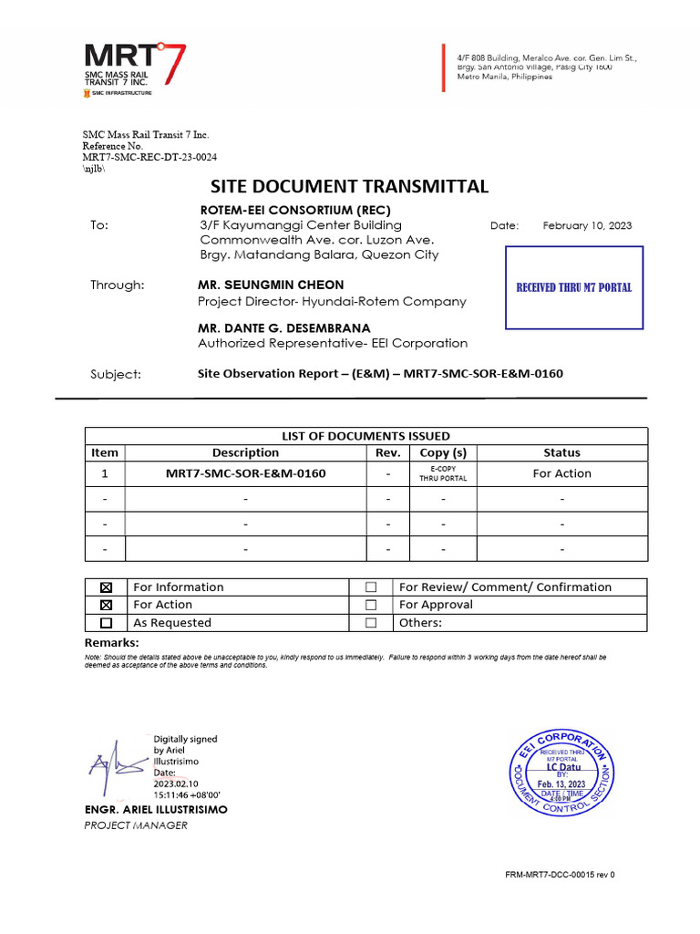 Mrt7 SMC Rec DT 23 0024 Site Observation Report Mrt7 SMC Sor E&m 0160 ...